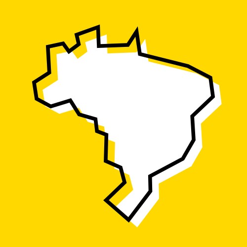 Brazil simplified map Royalty Free Vector Image