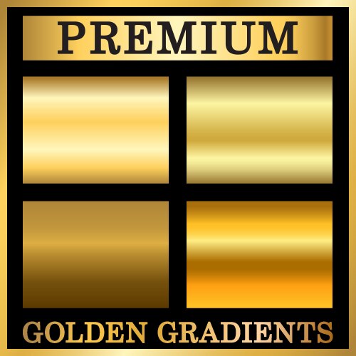 Gold texture square patterns set Royalty Free Vector Image
