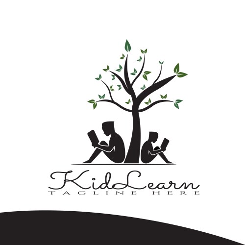 Kid learning logo templatechildren icon Royalty Free Vector