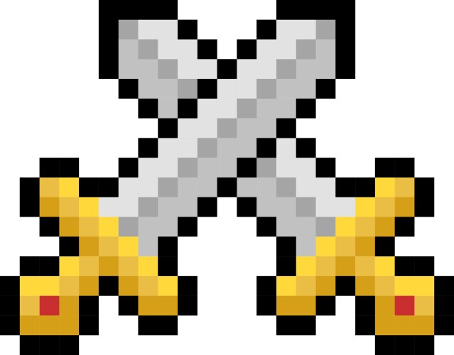 Medieval knight with sword and shield pixel art Vector Image