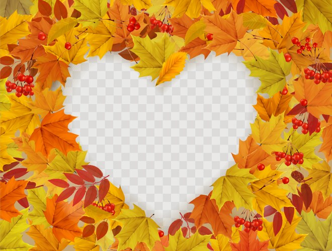 Nature background with autumn leaves and wooden Vector Image
