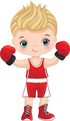 Cute little boy boxing Royalty Free Vector Image