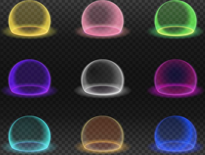 Force Field Shield Set Royalty Free Vector Image