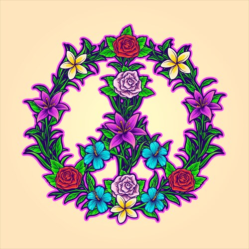 Flower Power Peace Sign Vector Images (over 780)