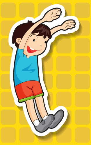 Little boy jumping up Royalty Free Vector Image