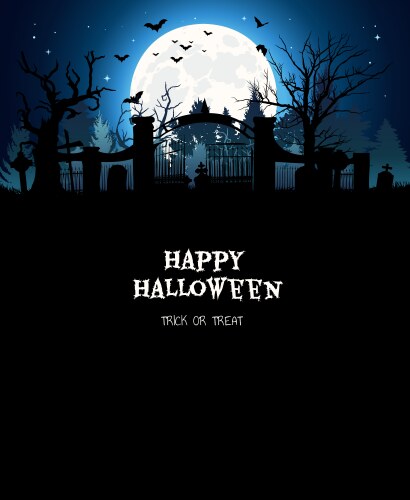 Purple cemetery halloween background banner Vector Image