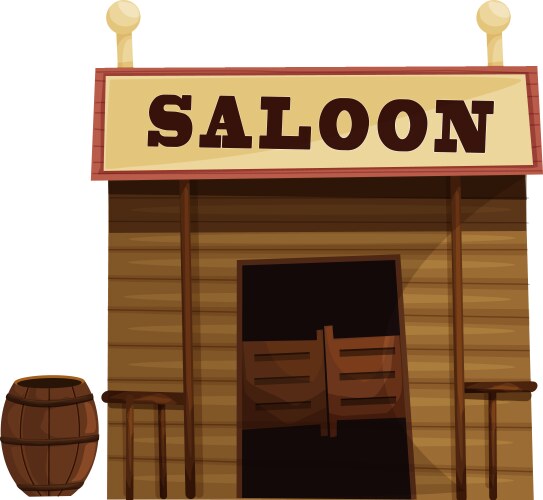 Saloon architectural construction wild west Vector Image