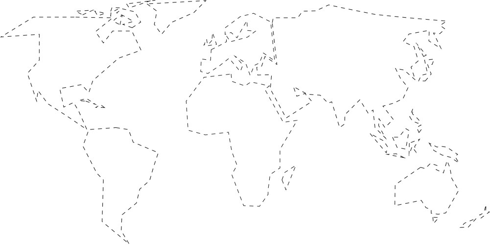 World map with smoothed country borders Royalty Free Vector