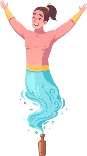 Smart genie cartoon character Royalty Free Vector Image