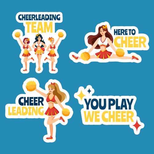 Cheerleading horizontal banner flat cartoon hand Vector Image
