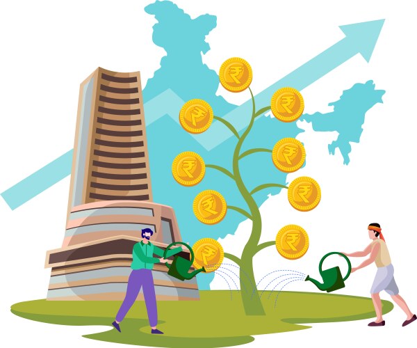 Indian economy growth Royalty Free Vector Image