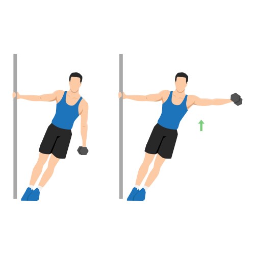 Man doing double arm front raises exercise Vector Image