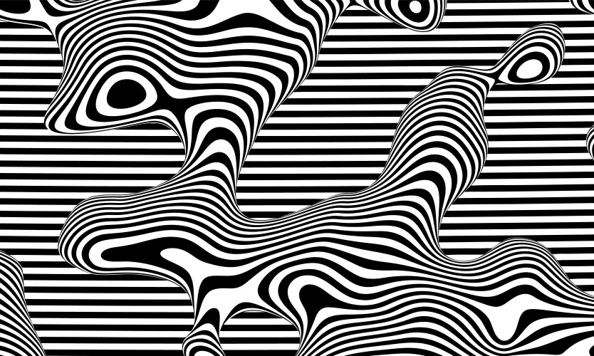 Optical illusion background simple black Vector Image