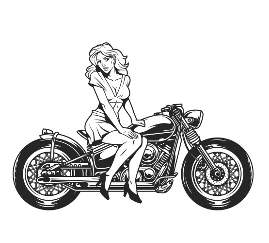 Pin Up Motorcycle Girl Vector Images (78)