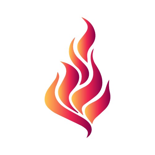 Red fire flame icons isolated on white background Vector Image