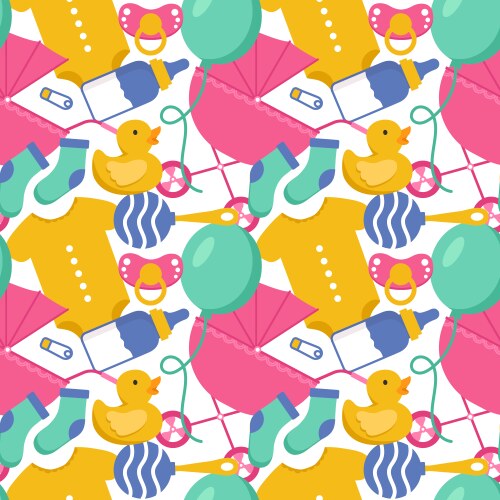 Baby seamless pattern design a set of simple Vector Image