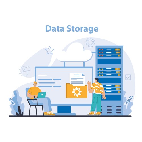 Data storage concept flat Royalty Free Vector Image