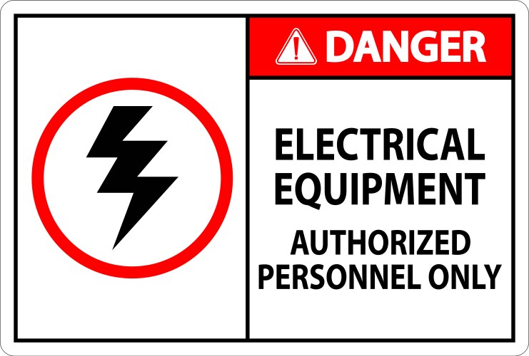 Electrical equipment warning sign emergency stop Vector Image