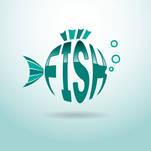 Blue marlin fish text logo Royalty Free Vector Image