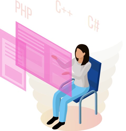 Program Development And Programming Isometric Vector Image