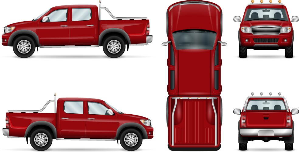 Pickup Truck Blueprint Vector Images (87)