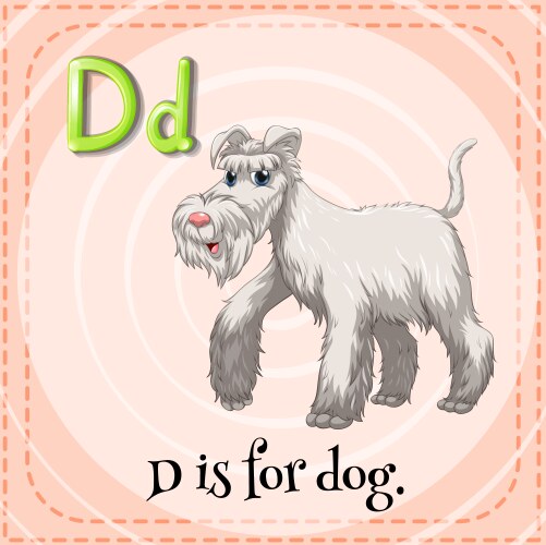 Flashcard letter d is for dog Royalty Free Vector Image