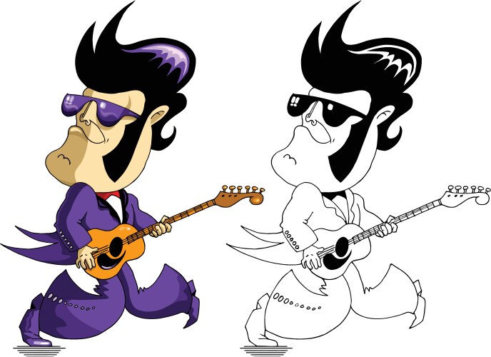 Elvis cartoon Royalty Free Vector Image - VectorStock