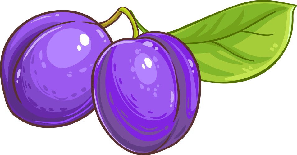 Red plum cartoon Royalty Free Vector Image - VectorStock