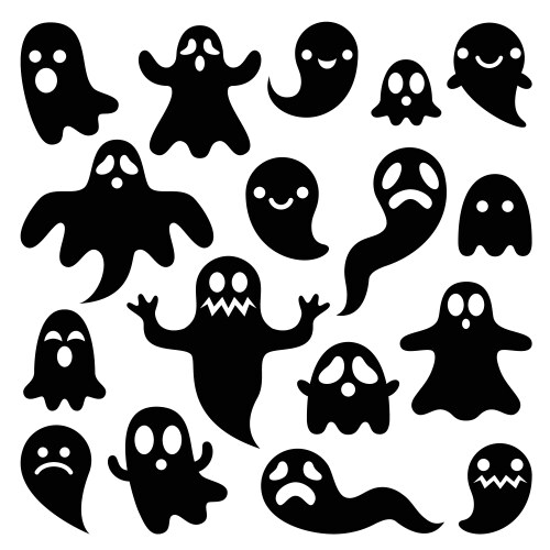 Cartoon of kawaii scary ghost Royalty Free Vector Image
