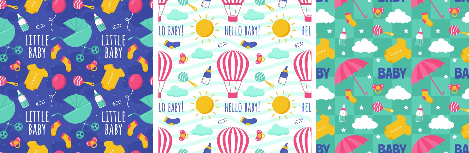 Baby seamless pattern design a set of simple Vector Image