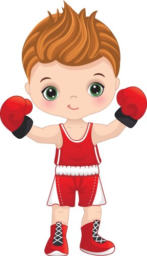 Cute little boy boxing Royalty Free Vector Image
