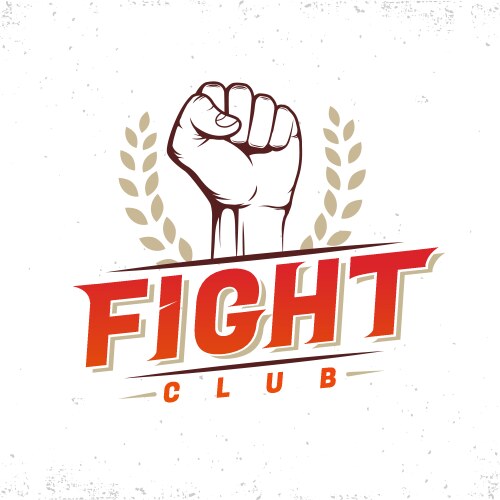 Fight club logo with red man fist isolated Vector Image
