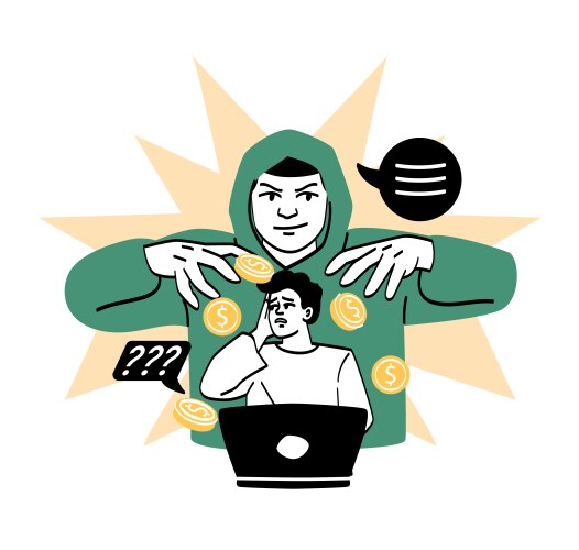 Internet fraud and scam Royalty Free Vector Image