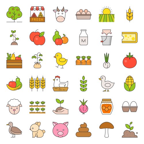 Icon farm Royalty Free Vector Image - VectorStock