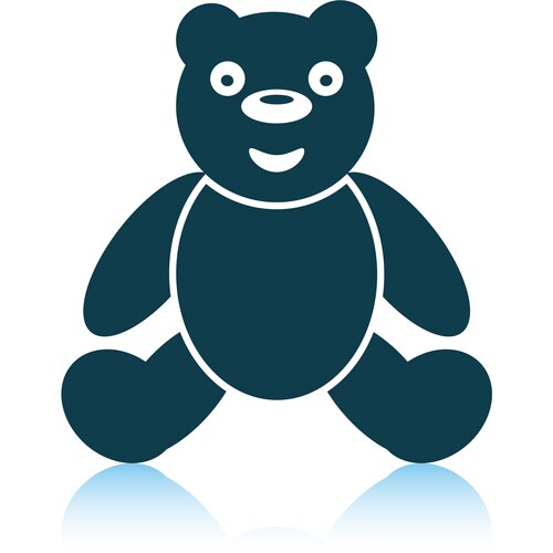Blue teddy bear and balloon Royalty Free Vector Image