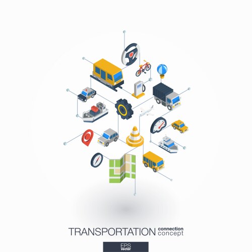 Transportation and logistics concept in 3d Vector Image
