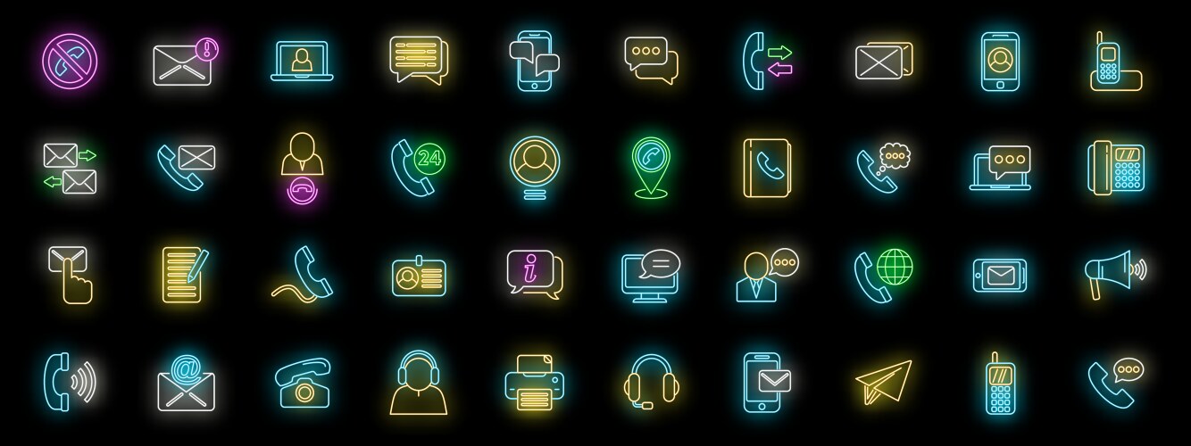 Neon Phone Icons Vector Images (over 18,000)