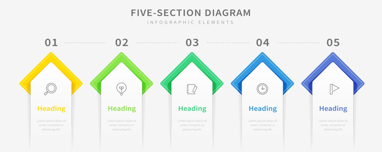 Five section infographic diagram Royalty Free Vector Image