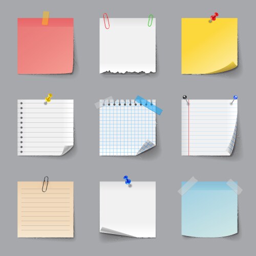 Post it note paper Royalty Free Vector Image - VectorStock