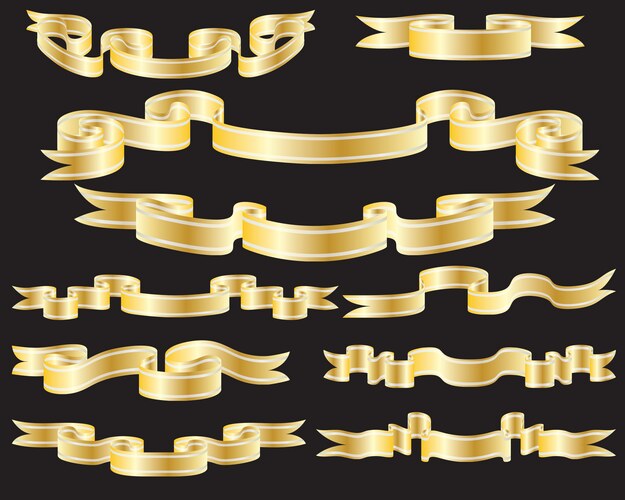 Big collection of luxury ribbons Royalty Free Vector Image