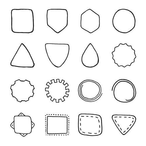 Basic geometric outline flat shapes educational Vector Image