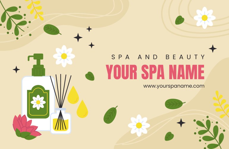 Spa business card template Royalty Free Vector Image