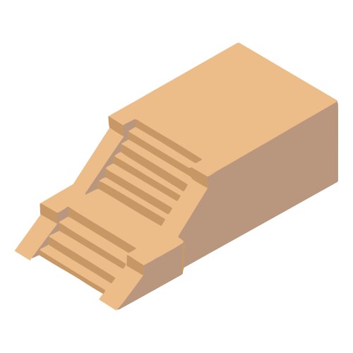 Aztec temple trees isometric Royalty Free Vector Image