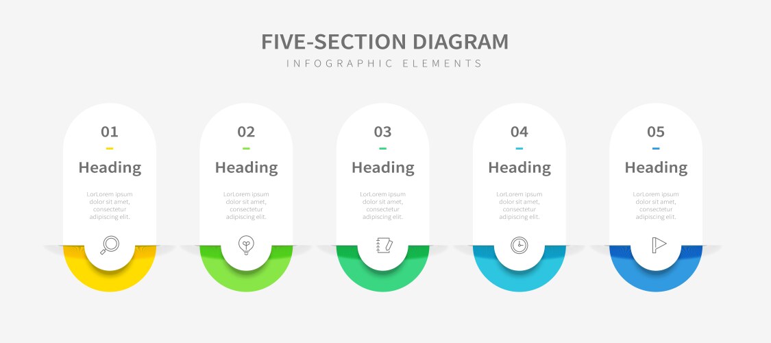 Five section infographic diagram Royalty Free Vector Image