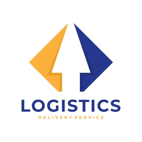 Logistic logo arrow design template Royalty Free Vector