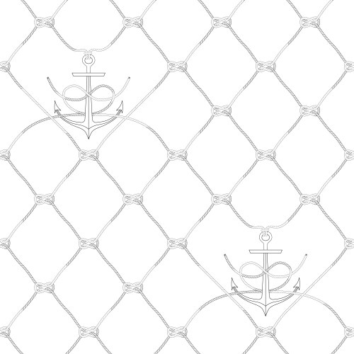 Rope seamless tied fishnet pattern Royalty Free Vector Image