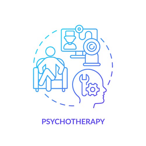 Psychotherapy soft blue concept icon Royalty Free Vector