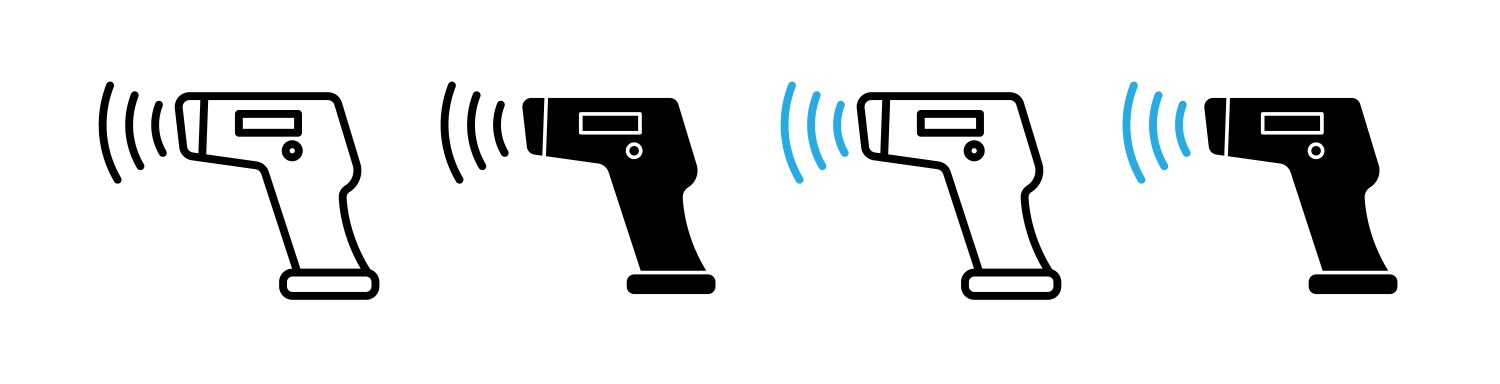 Contactless infrared thermometer icon set Vector Image