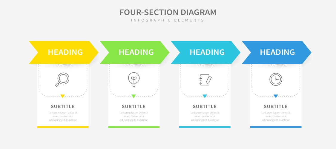 Five section infographic diagram Royalty Free Vector Image