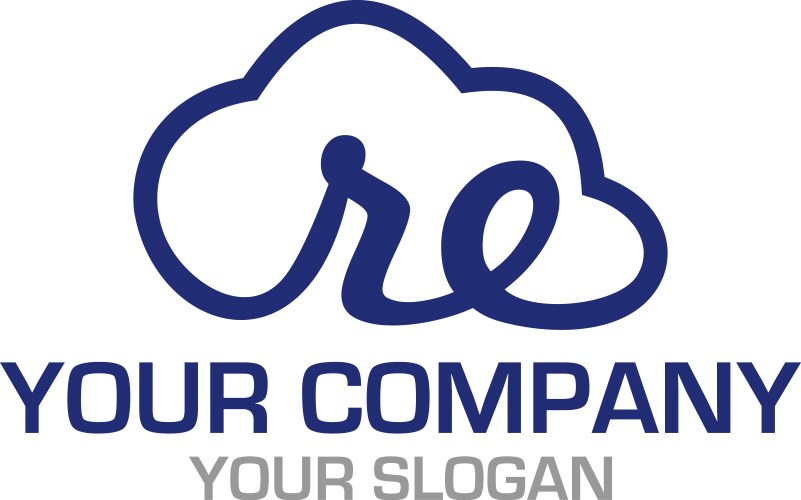 Red cloud logo design Royalty Free Vector Image